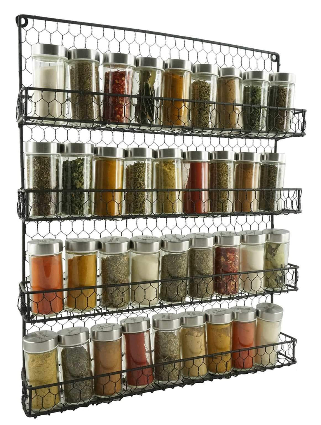 Buy 4 Tier Metal Spice Rack Wall Mount Kitchen Spices Organizer ...